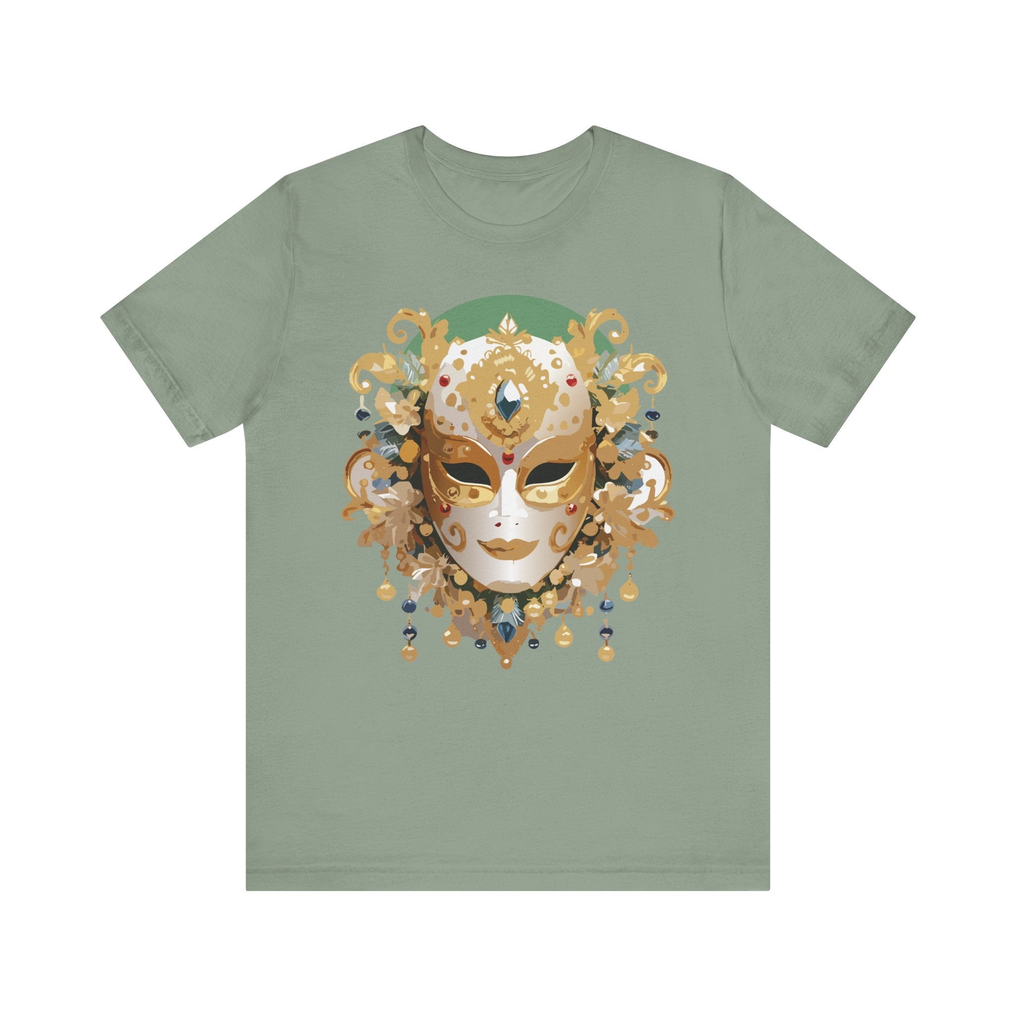 Mask Shirt, Shirt with Mask, Tee Shirt with Gold Face - Walmart.com