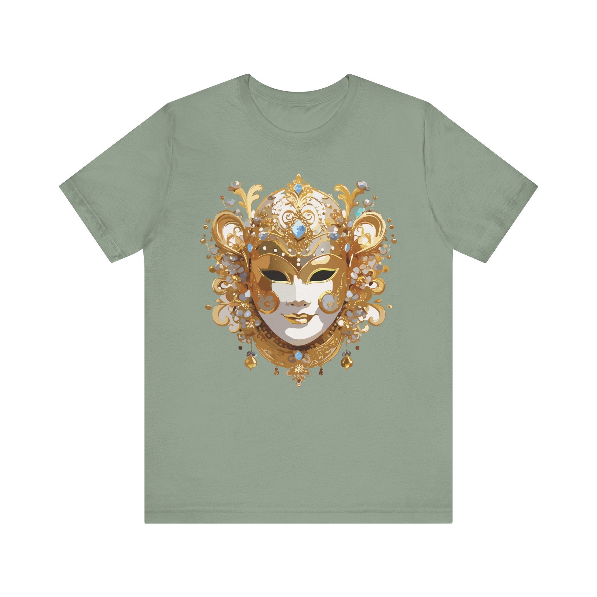 Mask Shirt, Shirt with Mask, Tee Shirt with Gold Face - Walmart.com