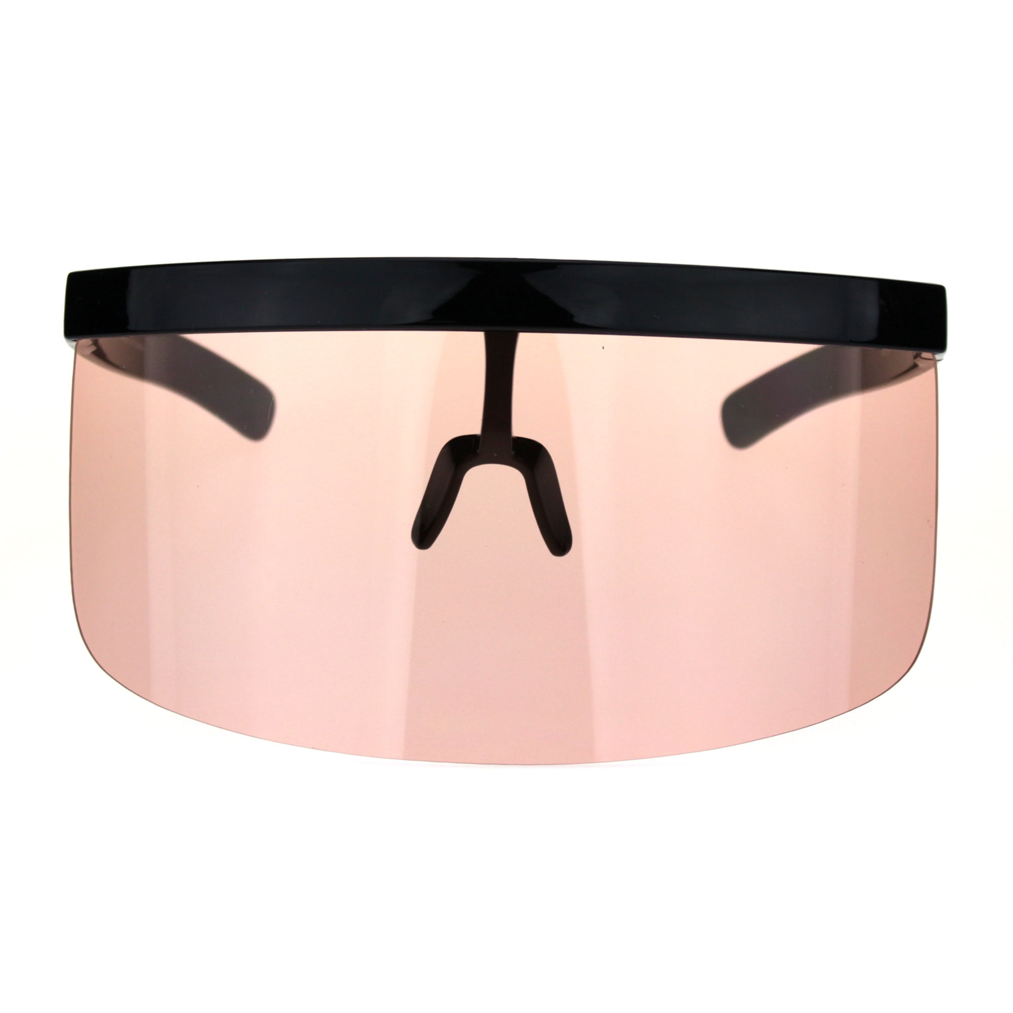 Mask Visor Welder Style Oversize Shield Flat Top Sunglasses Black Pink ...