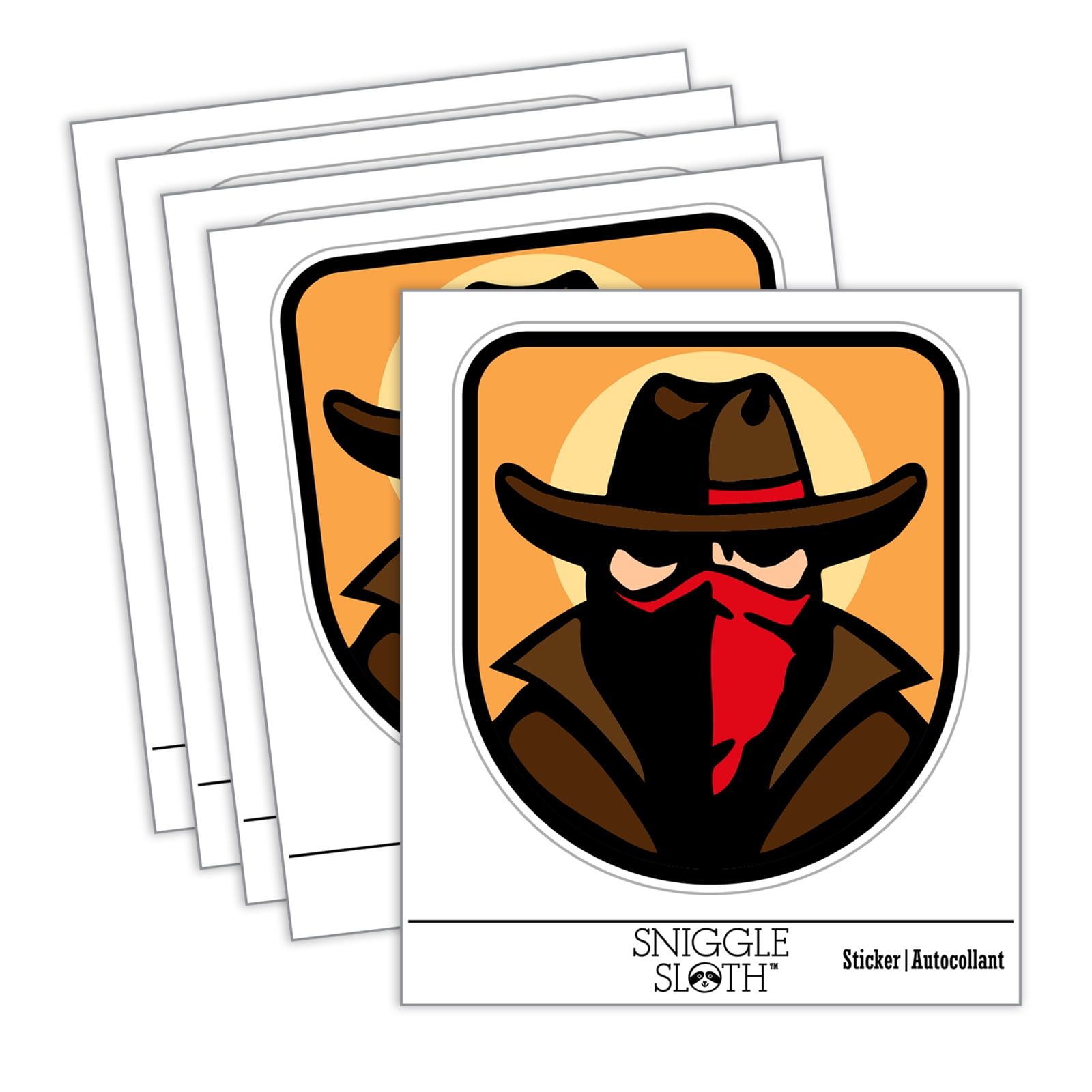 Masked Cowboy Bandit Highwayman with Hat and Bandana Car Window Bumper ...