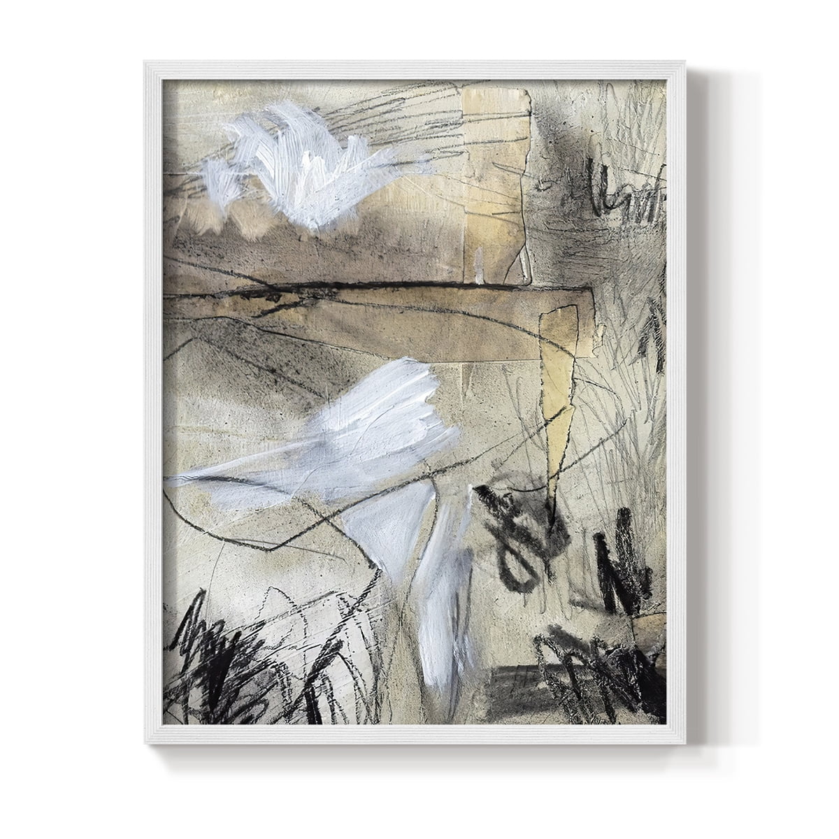 Masked Notes I Framed Print in White Solid Wood Framed Print No Nail ...