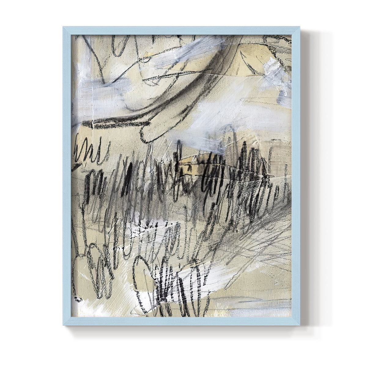 Masked Notes III Framed Print in Blue Solid Wood Framed Print No Nail ...