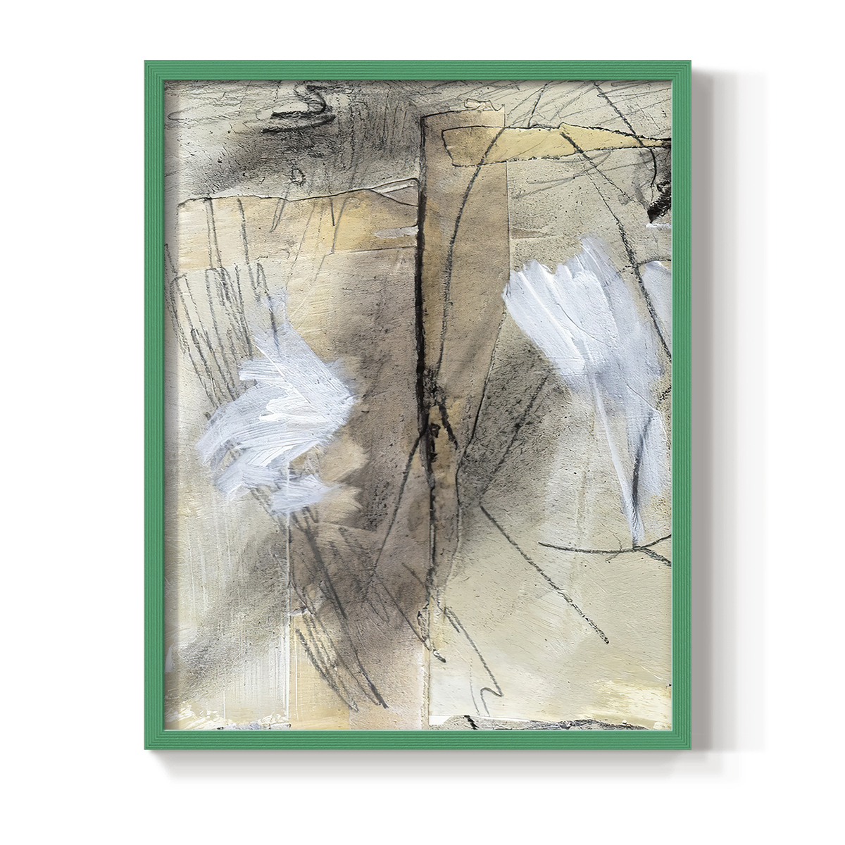 Masked Notes VIII Framed Print in Green Solid Wood Framed Print No Nail ...