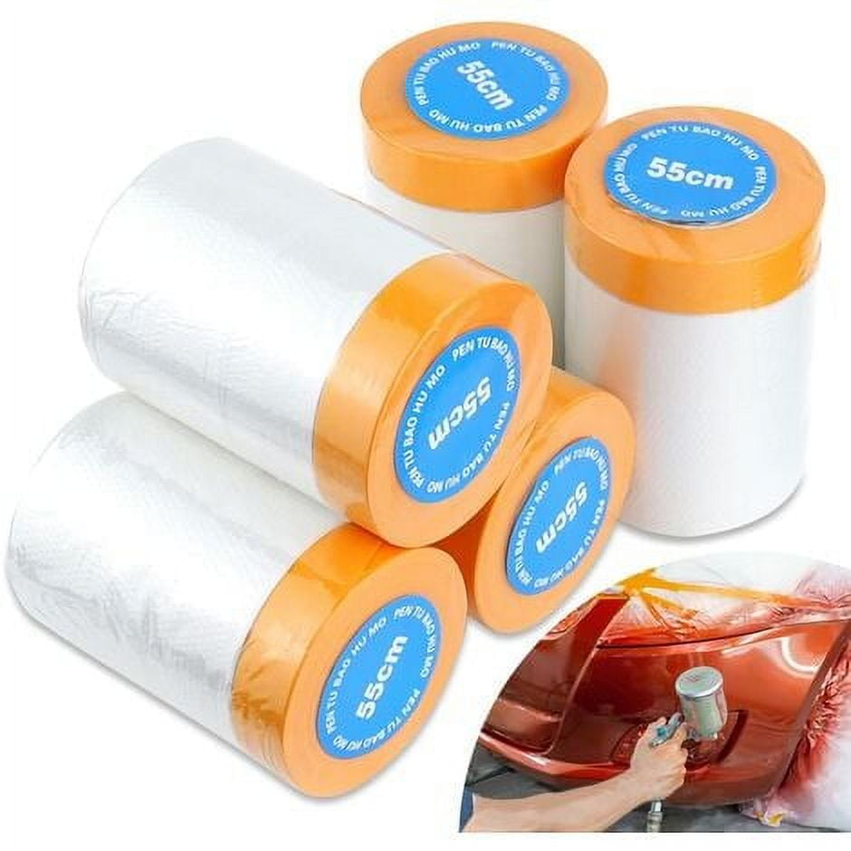 Masker with Paint Masking Tape Plastic Paint Protection Cover 55cm20M ...