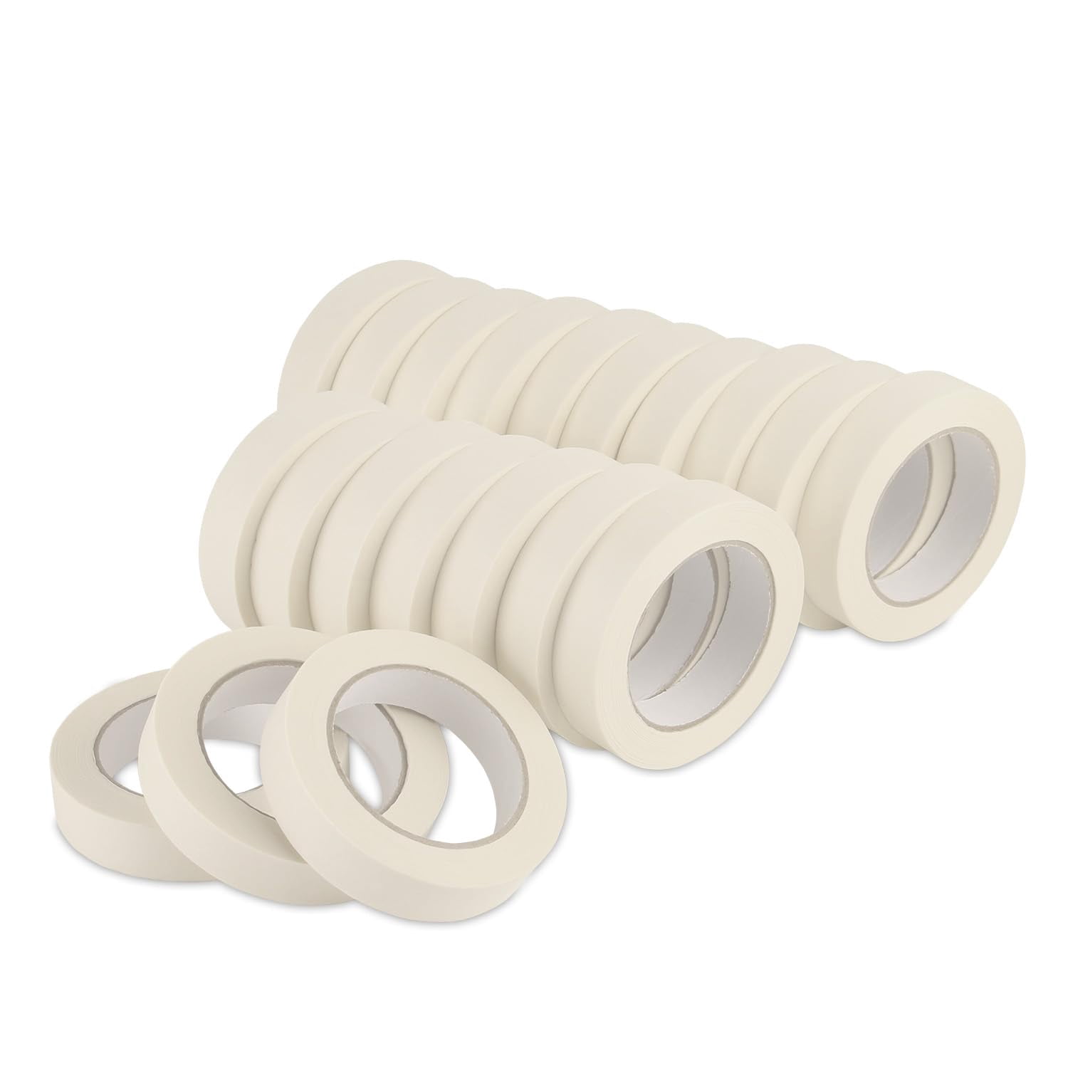 Masking Tape 1 inch, 20 Pack General Purpose Beige White Masking Tape ...