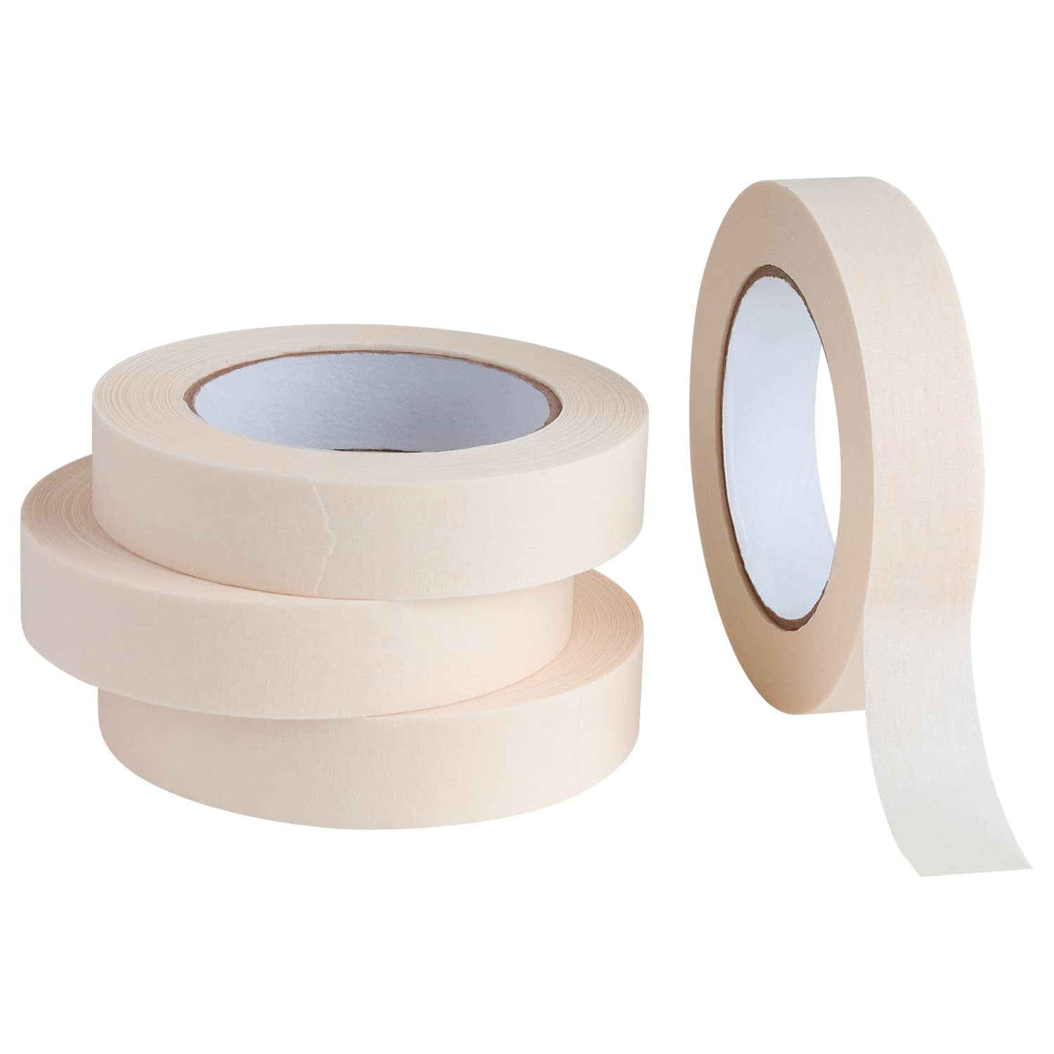 Masking Tape 1 inch, 4 Pack General Purpose Beige White Masking Tape, 1 ...