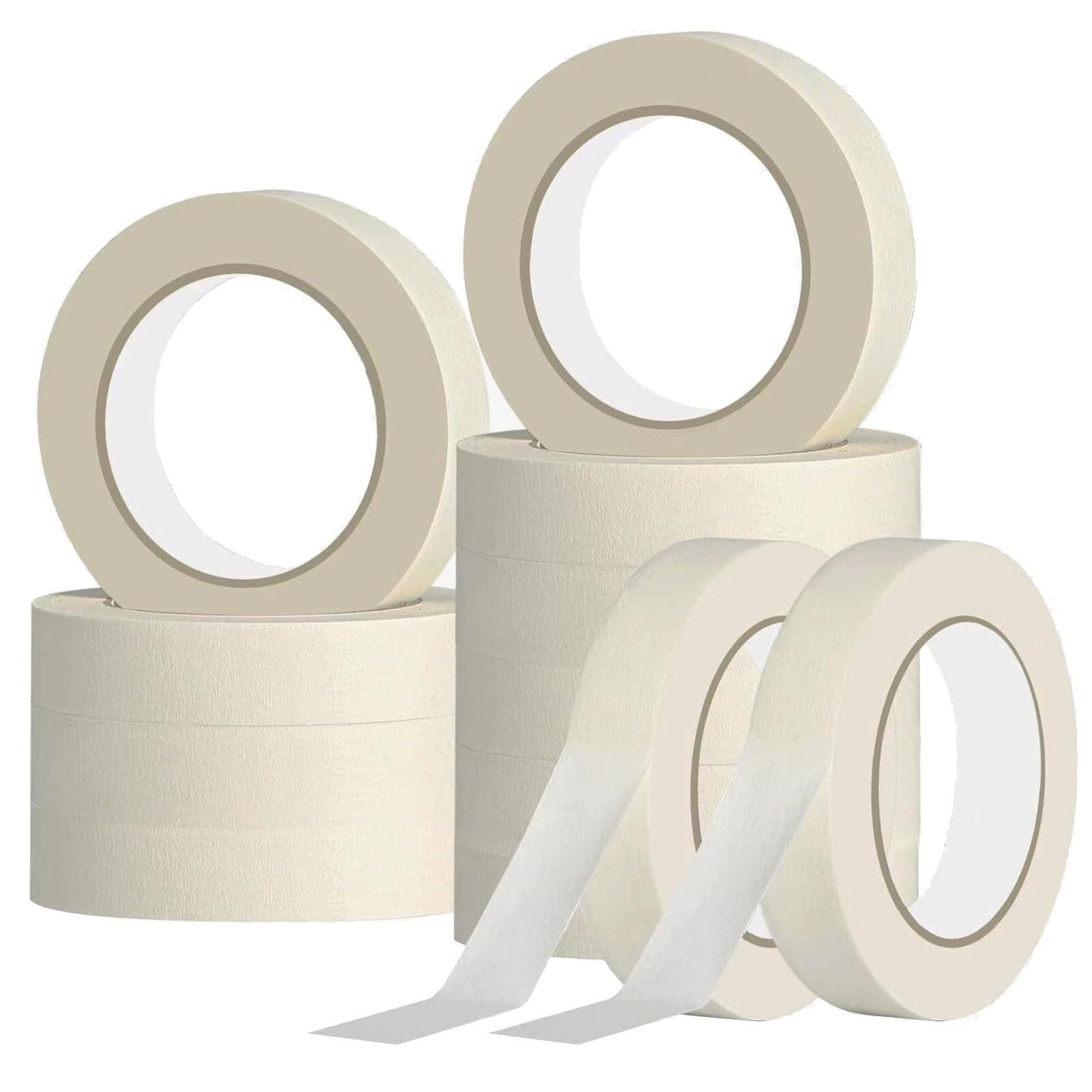 Masking Tape 1 inch Wide, 12 Rolls General Purpose Masking Tape Bulk ...