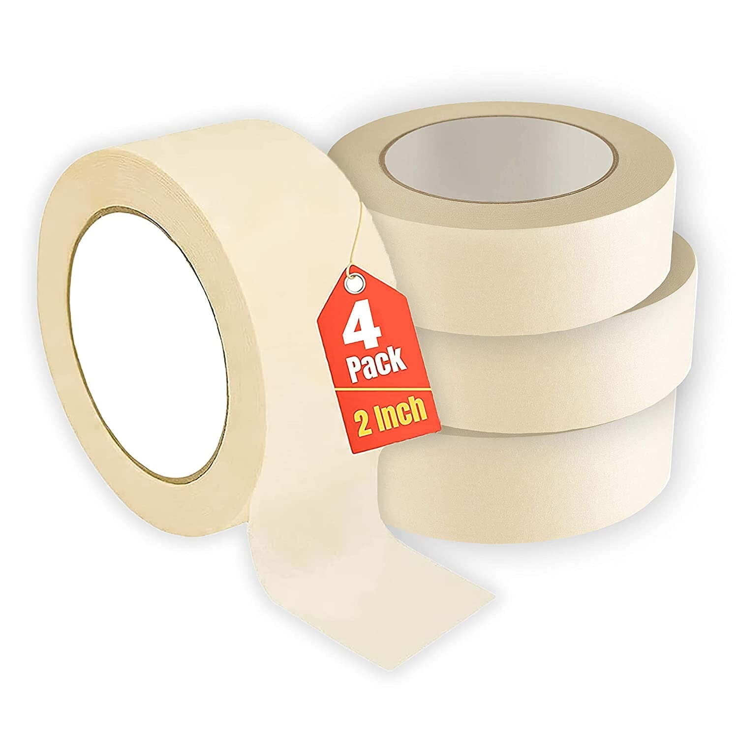 Masking Tape 2 inch Wide, White Masking Tape, 2 inch x 60.1-Yards, 3 ...