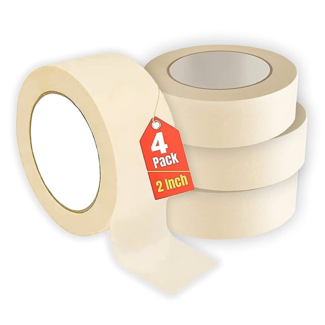 General Purpose Painting Home Improvement Masking Tape, 2 inch Wide, 4 ...