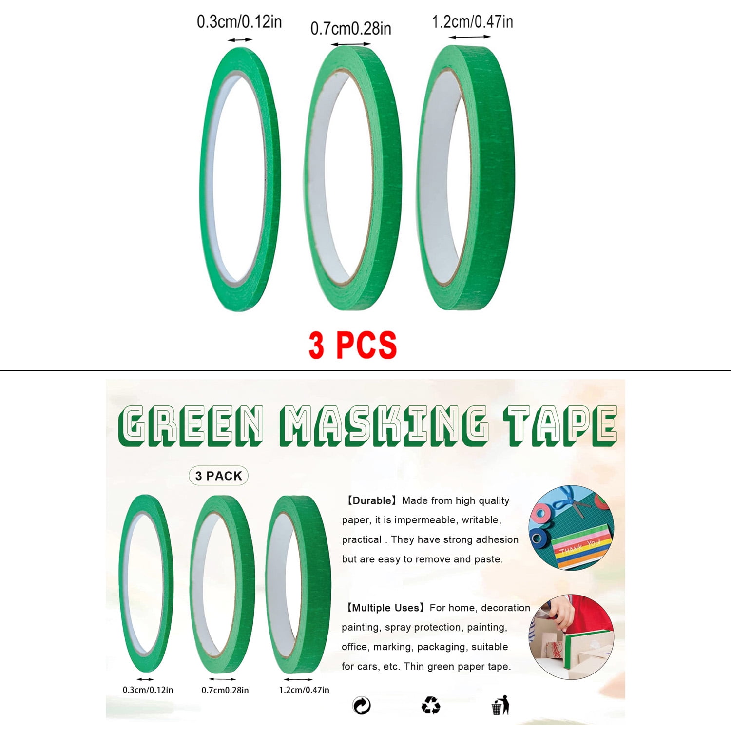 Masking Tape For Diy, Crepe Paper With Smart Adhesion And Color Lock ...