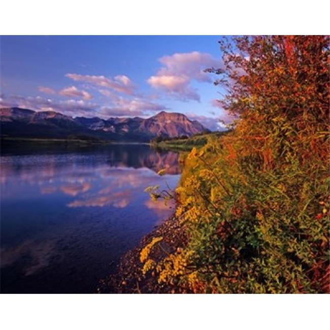 Maskinonge Lake with Mountains in the Background Waterton Lakes ...