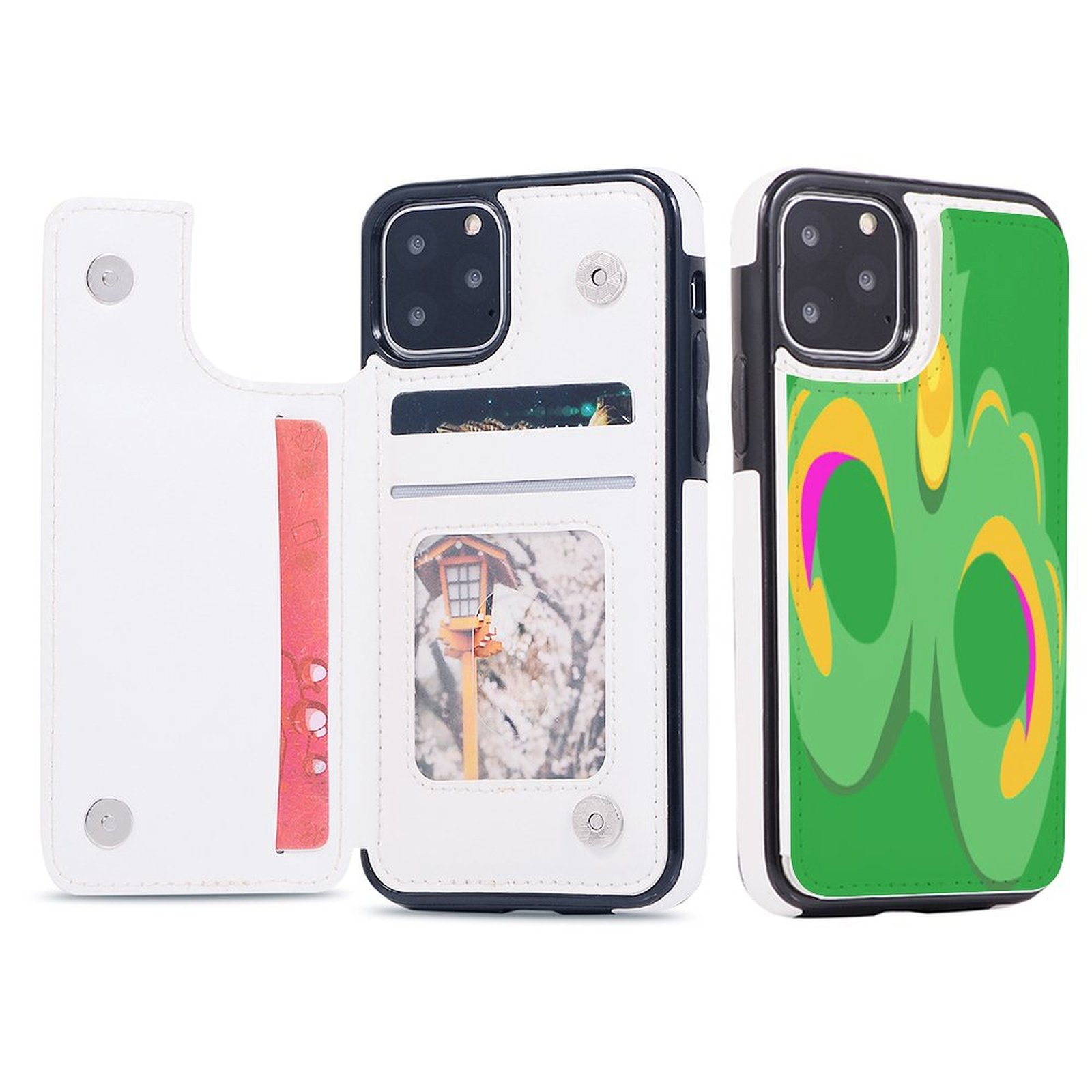 Masks, Carnival, Green Leather Wallet Case for iPhone 16 15 14 13 12 11 ...