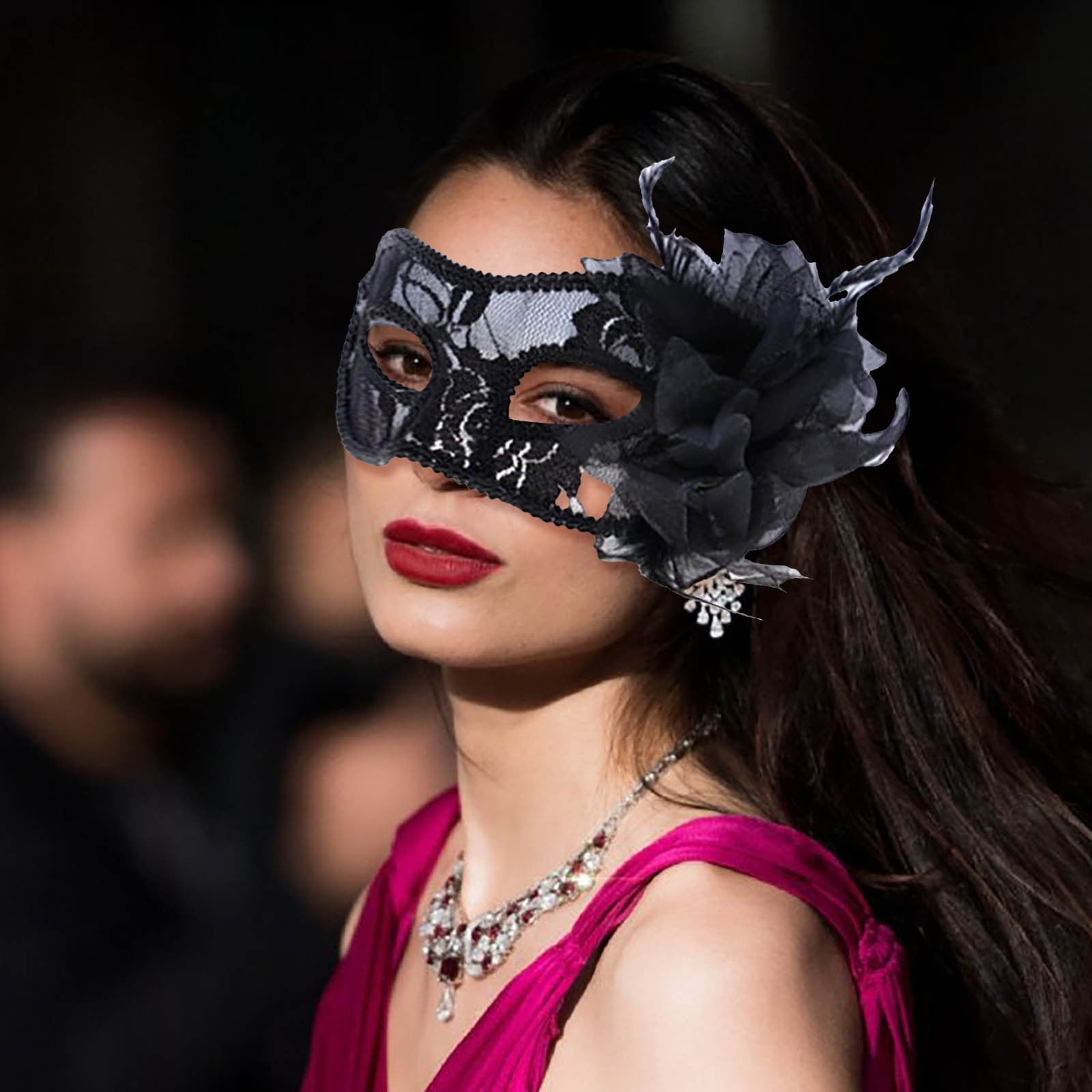 Masks Mardi Gras Dancing Party Mask Carnival Dress Up Lace Side With ...