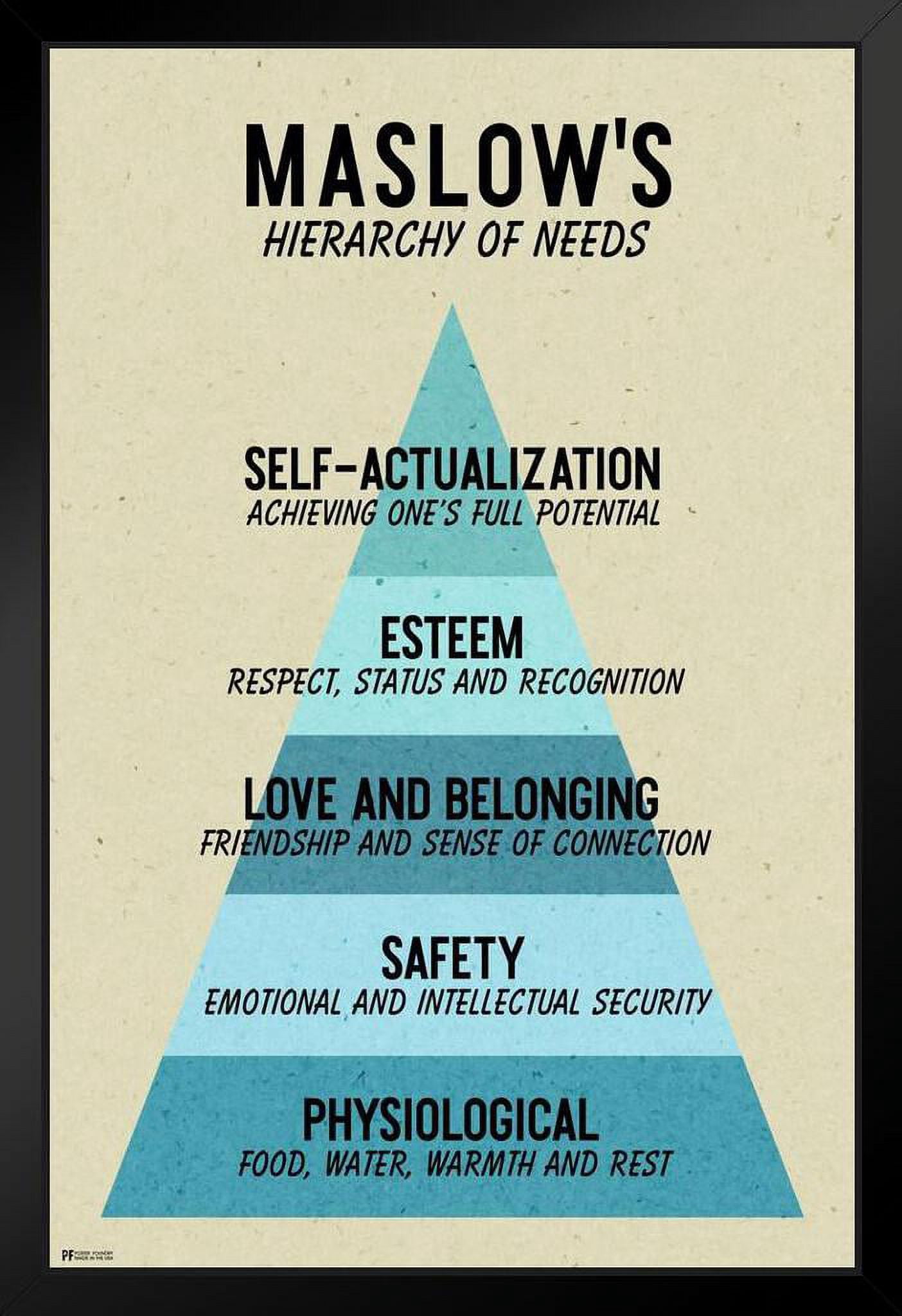 Maslows Hierarchy of Needs Motivational Poster Therapy Wall Decor ...