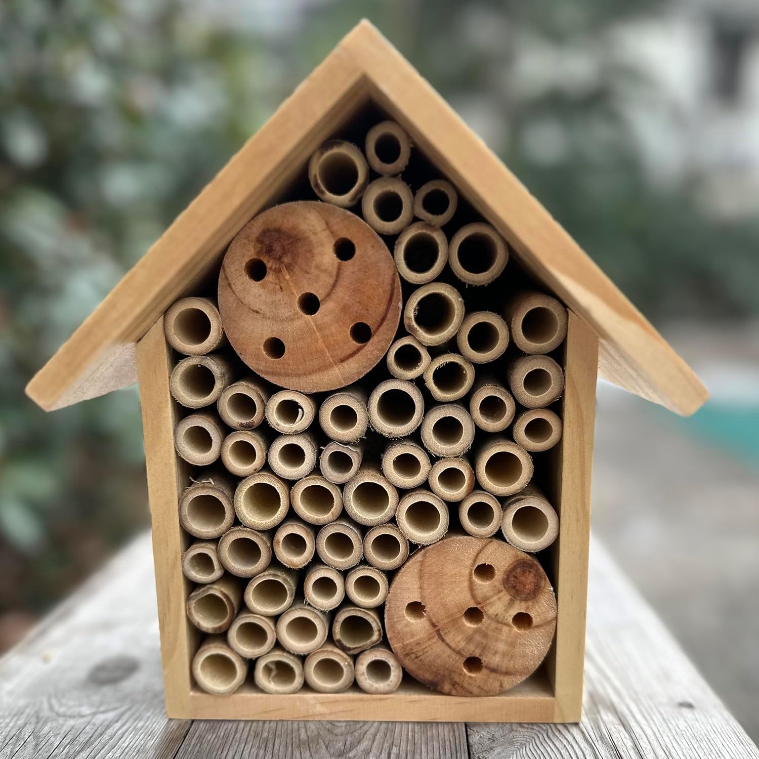 Mason Bee Houses Outdoor Wooden Bee Hotel for Garden and Yard Hand-Made ...