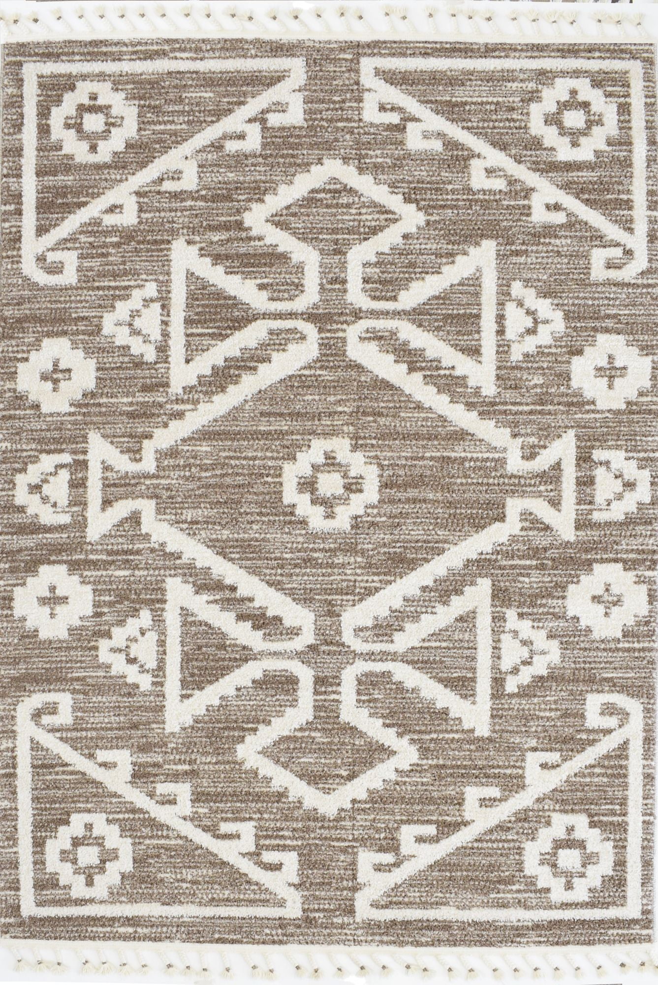 Mason Brooks Cloud Shag Area Rug - Brown/White - 26 X 8 - Walmart.com