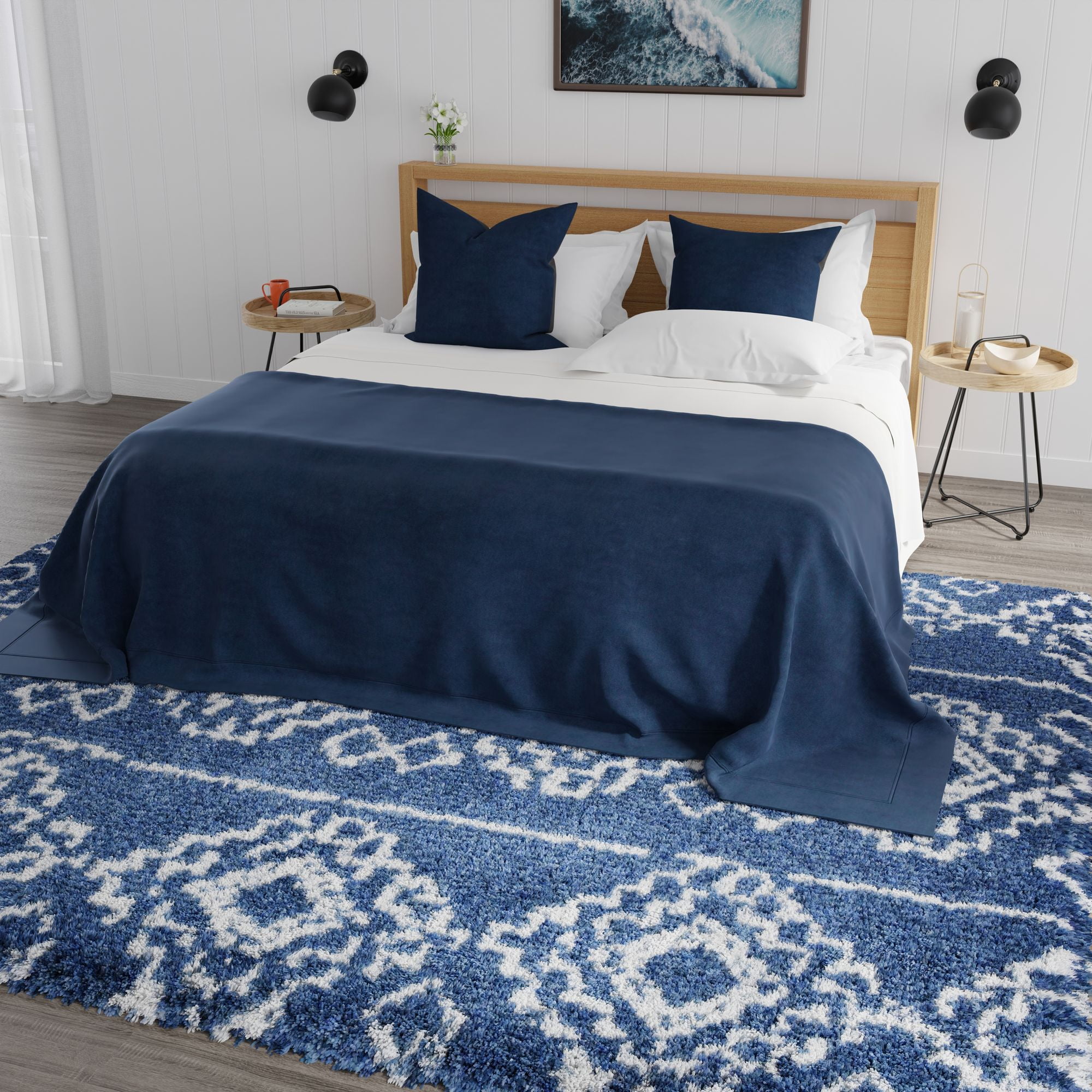 Mason Brooks Indigo Shag CG10A Transitional Moroccan 2'6" X 8' Area Rug - Walmart.com