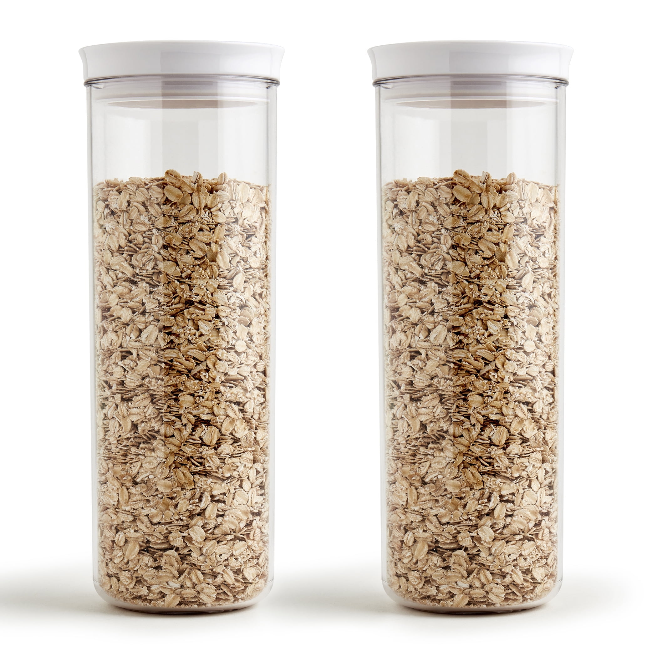 Mason Craft & More 2 Piece Large Clear Plastic Tall Food Storage ...