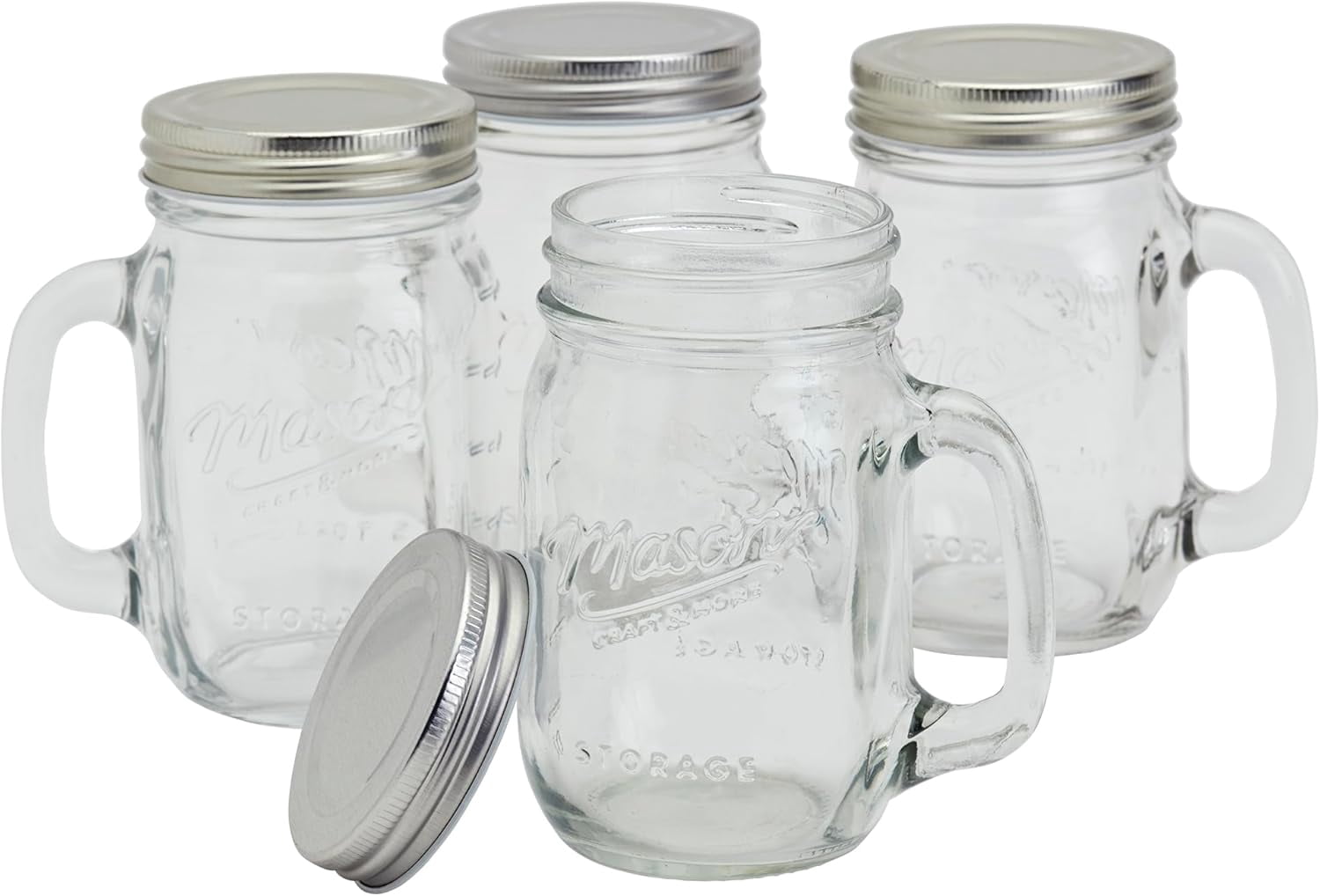 Mason Craft & More 8-Piece Glass Drinking Jars Tumblers Set with ...