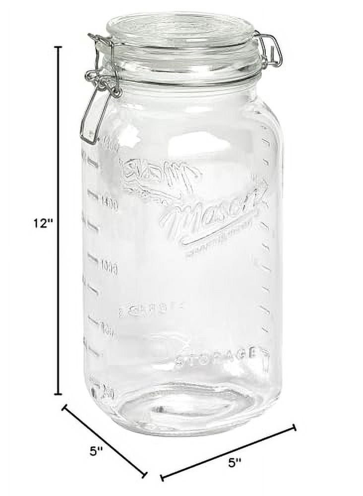 Mason Craft & More Airtight Kitchen Food Storage Clear Glass Clamp Jars ...