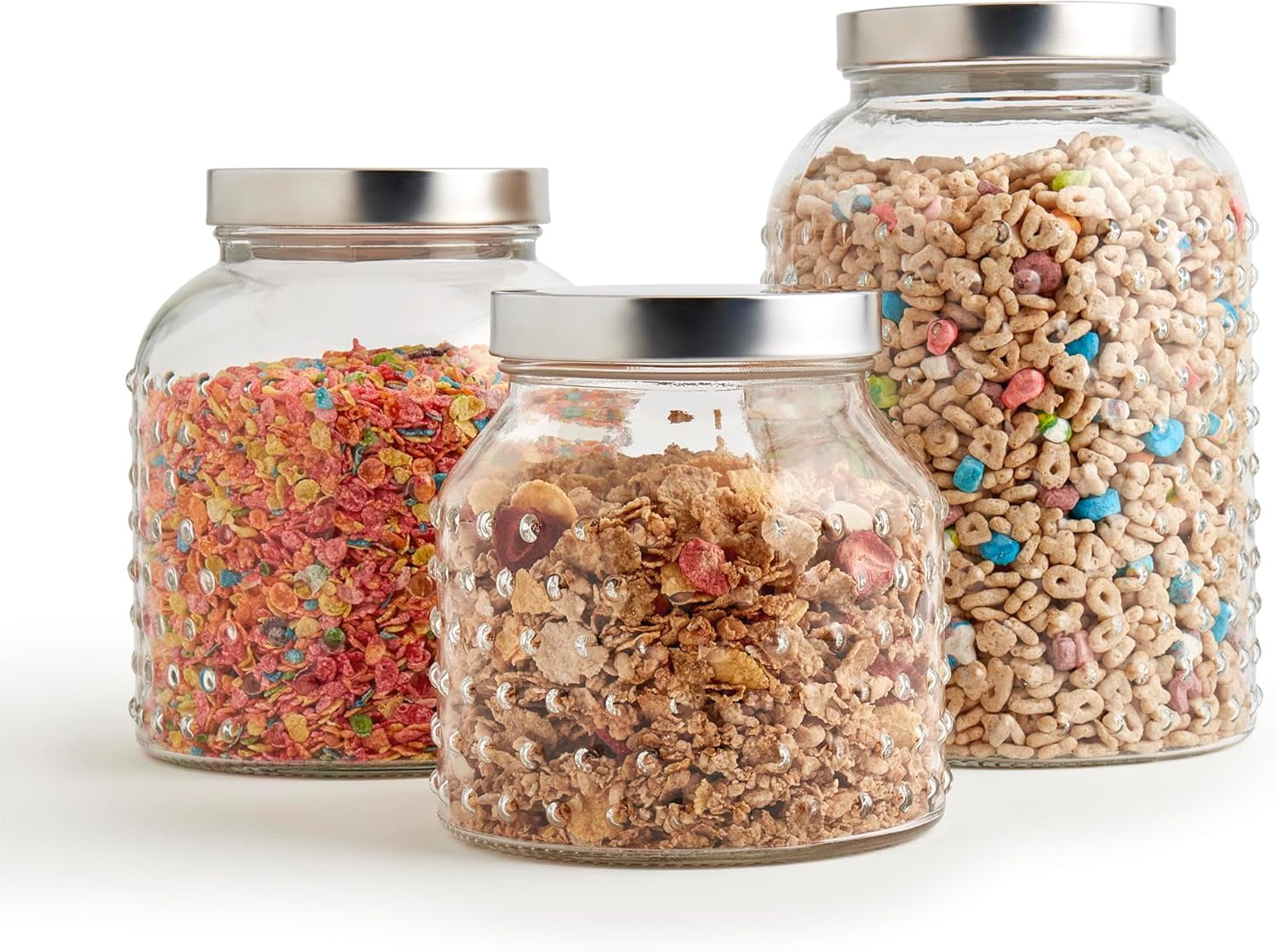 Mason Craft & More Airtight Kitchen Food Storage Clear Glass Pop Up Lid ...