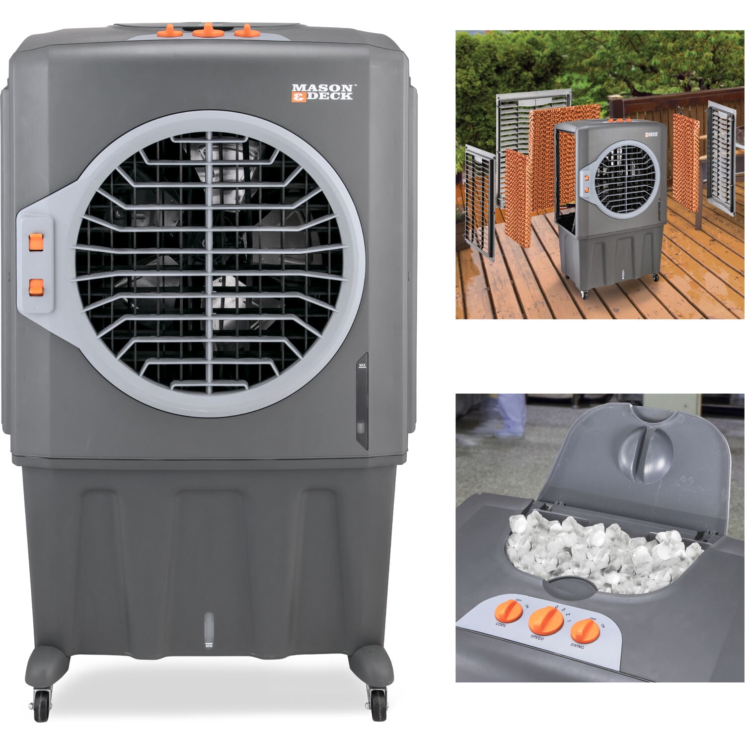 Mason & Deck 2800 CFM Indoor, Outdoor Portable Evaporative Air Cooler ...