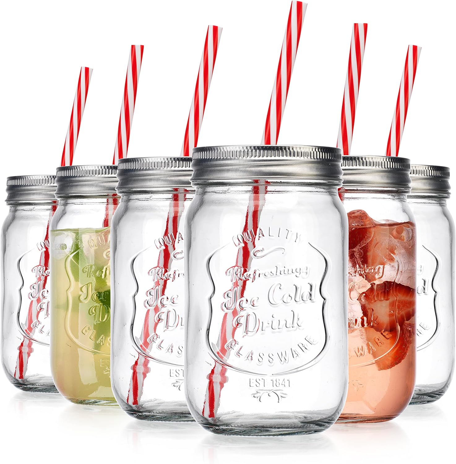 ImpecGear 20 Oz Large Plastic Mason Jar, Double Wall Acrylic Cup with ...