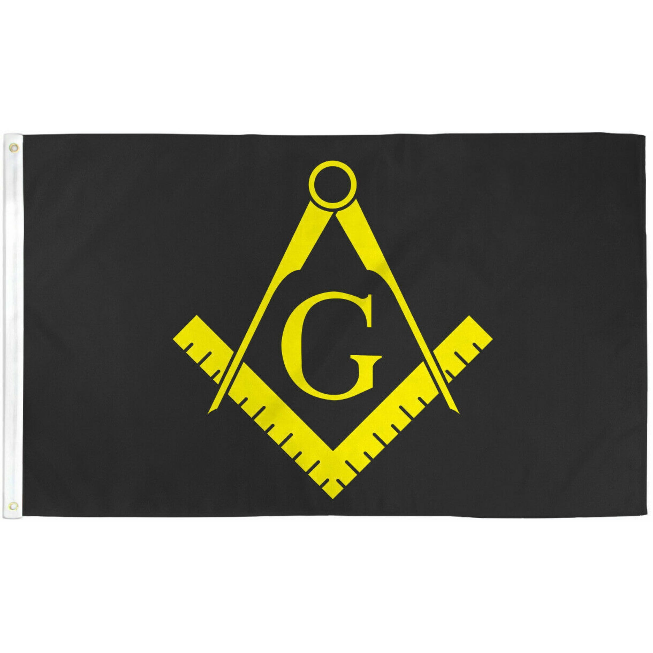 Mason Flag 3x5ft Black & Gold Masonic Society Flag Free Mason Flag 100D ...