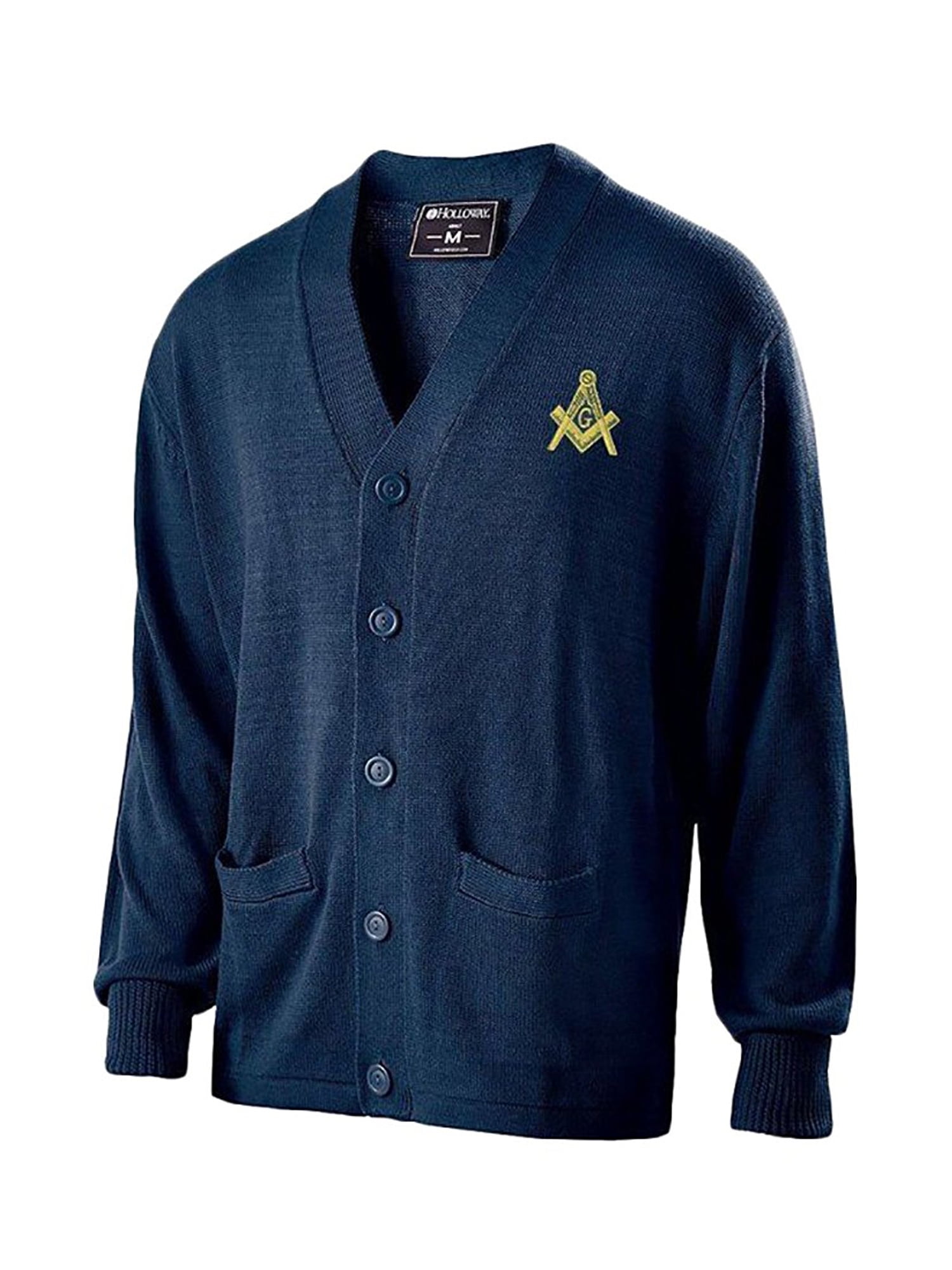 Mason/Freemason Letterman Cardigan Sweater 2X-Large Navy Blue - Walmart.com