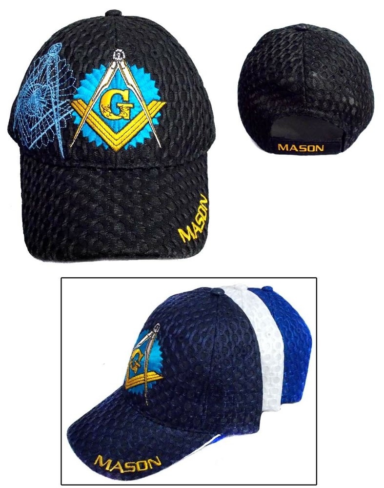 Mason Freemasonry Baseball Caps Hats Embroidered - Black Color (75020J ...