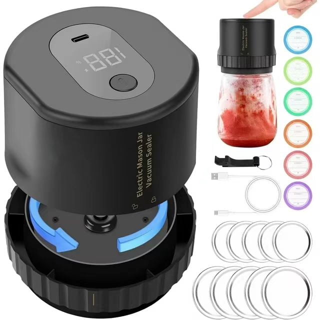 Genie Vacuum Sealer, Wide Mouth and Regular Mouth Canning Lid Machine ...