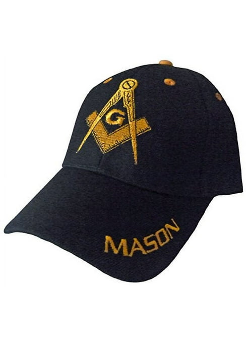 MASON Baseball Cap Freemason Masonic Black Hat Mens Adjustable ...