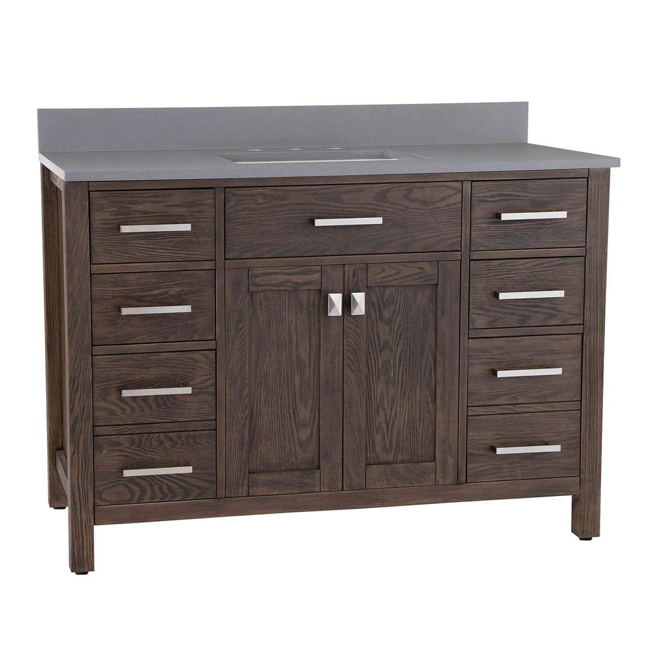 Mason Hill 48 Inch Oak Vanity with Rectangular Undermount Sink - Dark ...