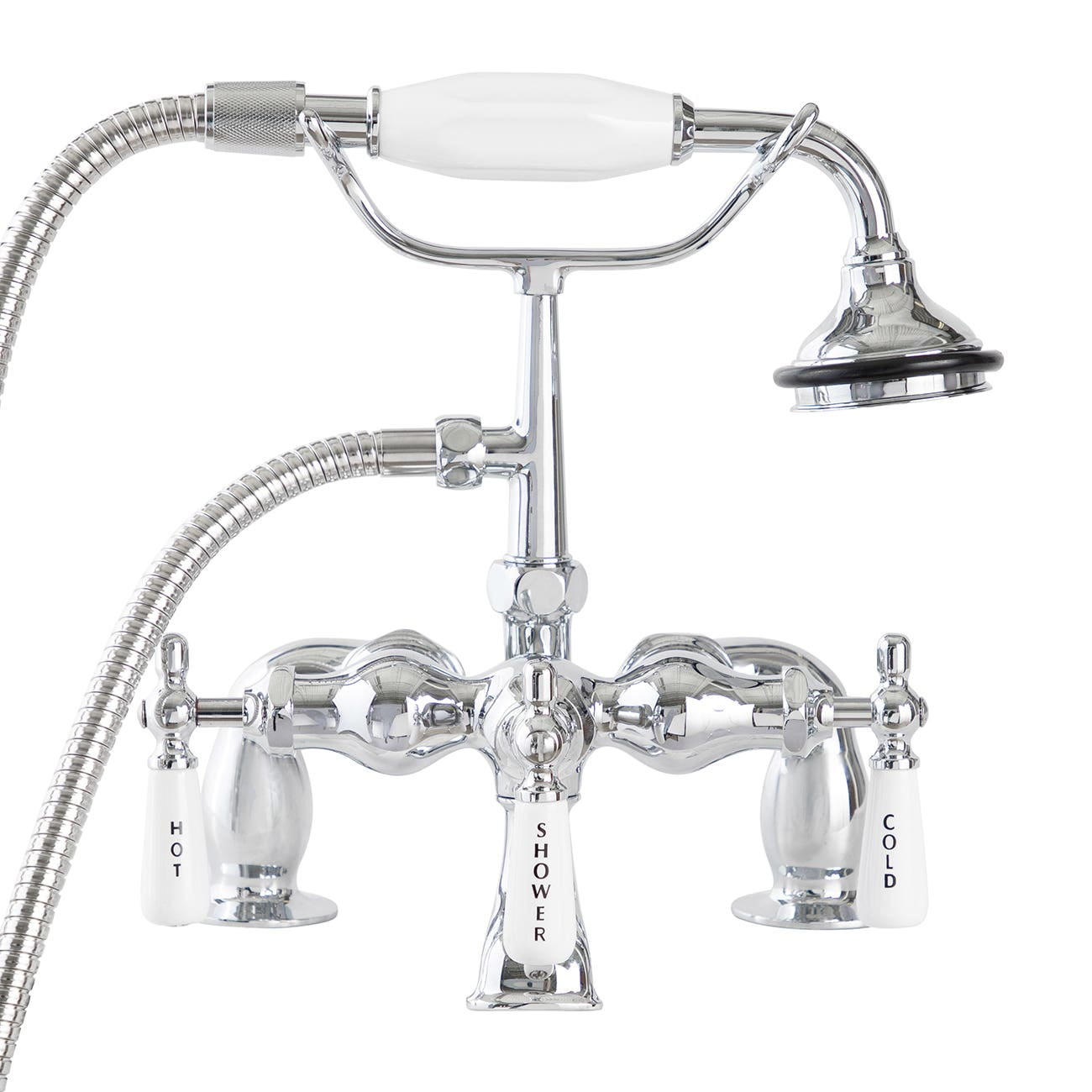 Mason Hill Collection Deck Mount Traditional Tub Faucet with Handshower ...