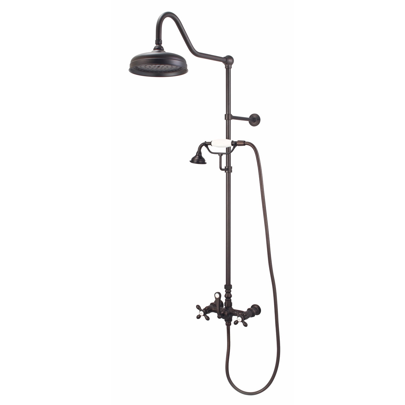 Mason Hill Collection Exposed Cross Handle Shower Set with Handshower ...