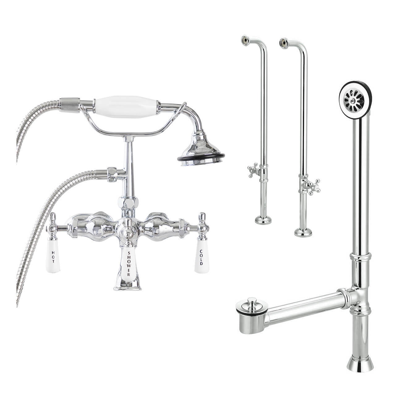 Mason Hill Collection Freestanding Clawfoot Tub and Faucet Set with ...