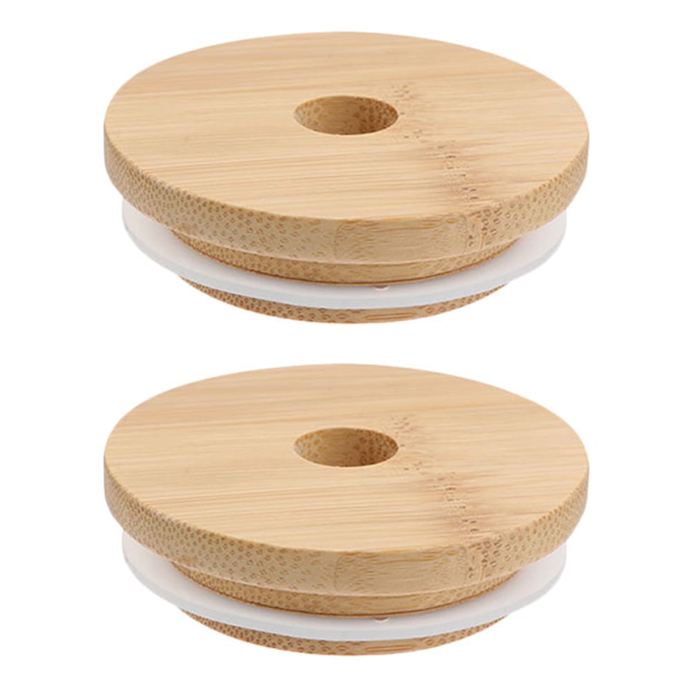 Mason Jar Bamboo Lid Screw Top Lids Tumbler Ball Canning Bottle Cap ...