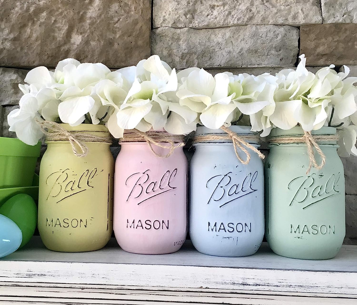 Mason Jar Centerpieces Easter Decor, Easter Decorations for Mantle, 4 ...