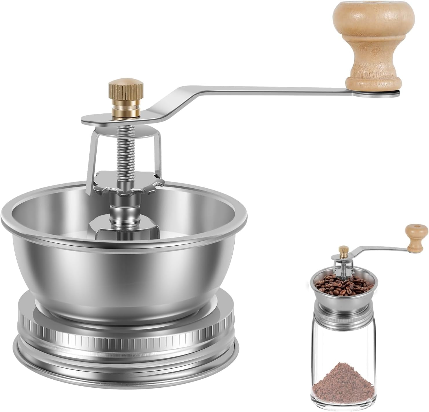 Mason Jar Coffee Grinder, Manual Coffee Grinder Lid Attachment for Wide ...