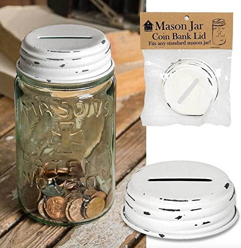 Mason Jar Coin Bank Lid - White - Walmart.com