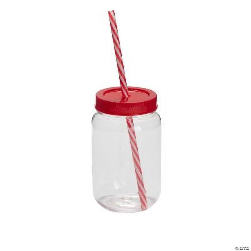 Mason Jar Cups with Lid & Straw - 6 Ct., Birthday, Party Supplies, 6 ...