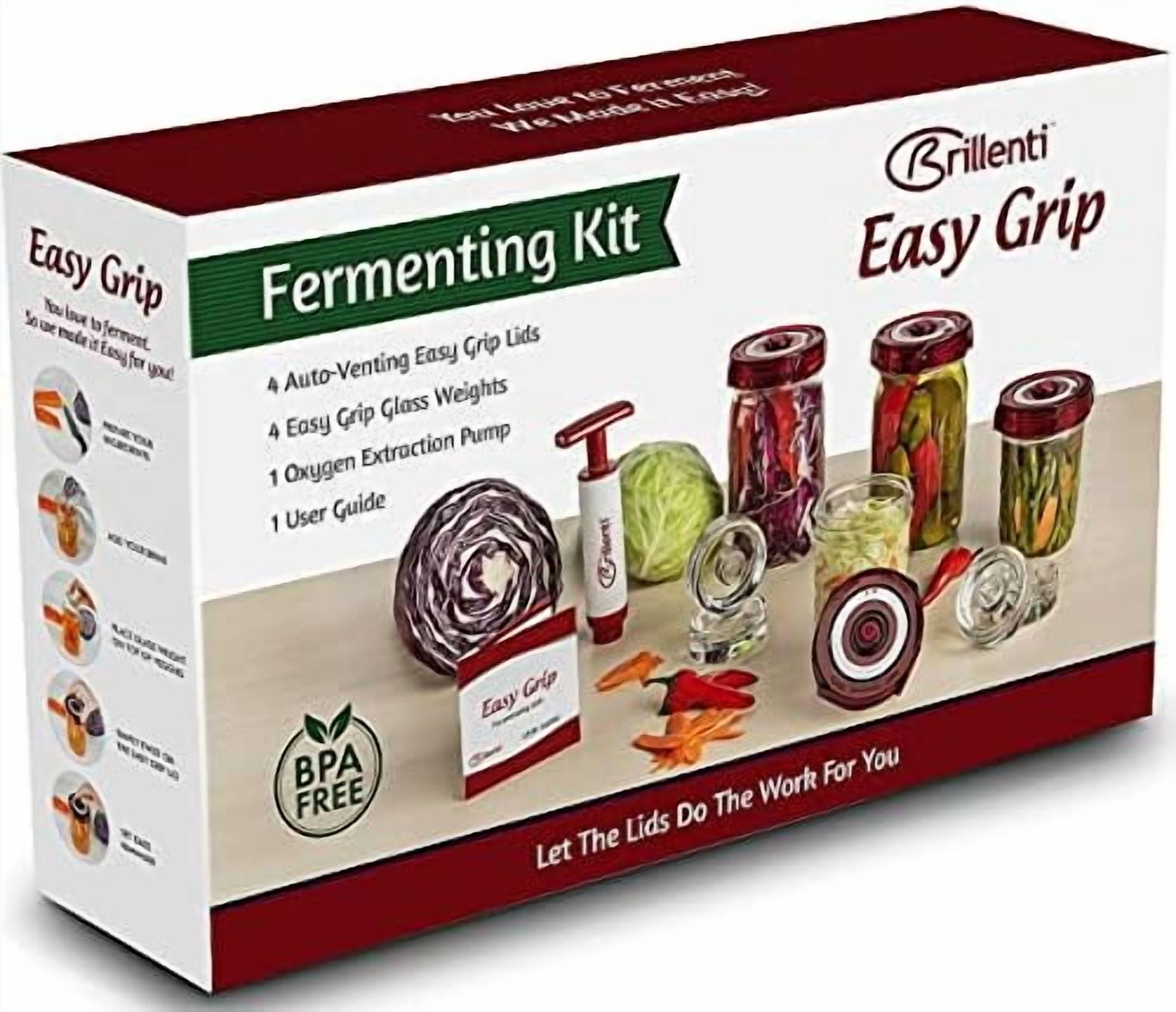 Mason Jar Fermentation Kit: Food Grade Lids for Wide Mouth Jars ...