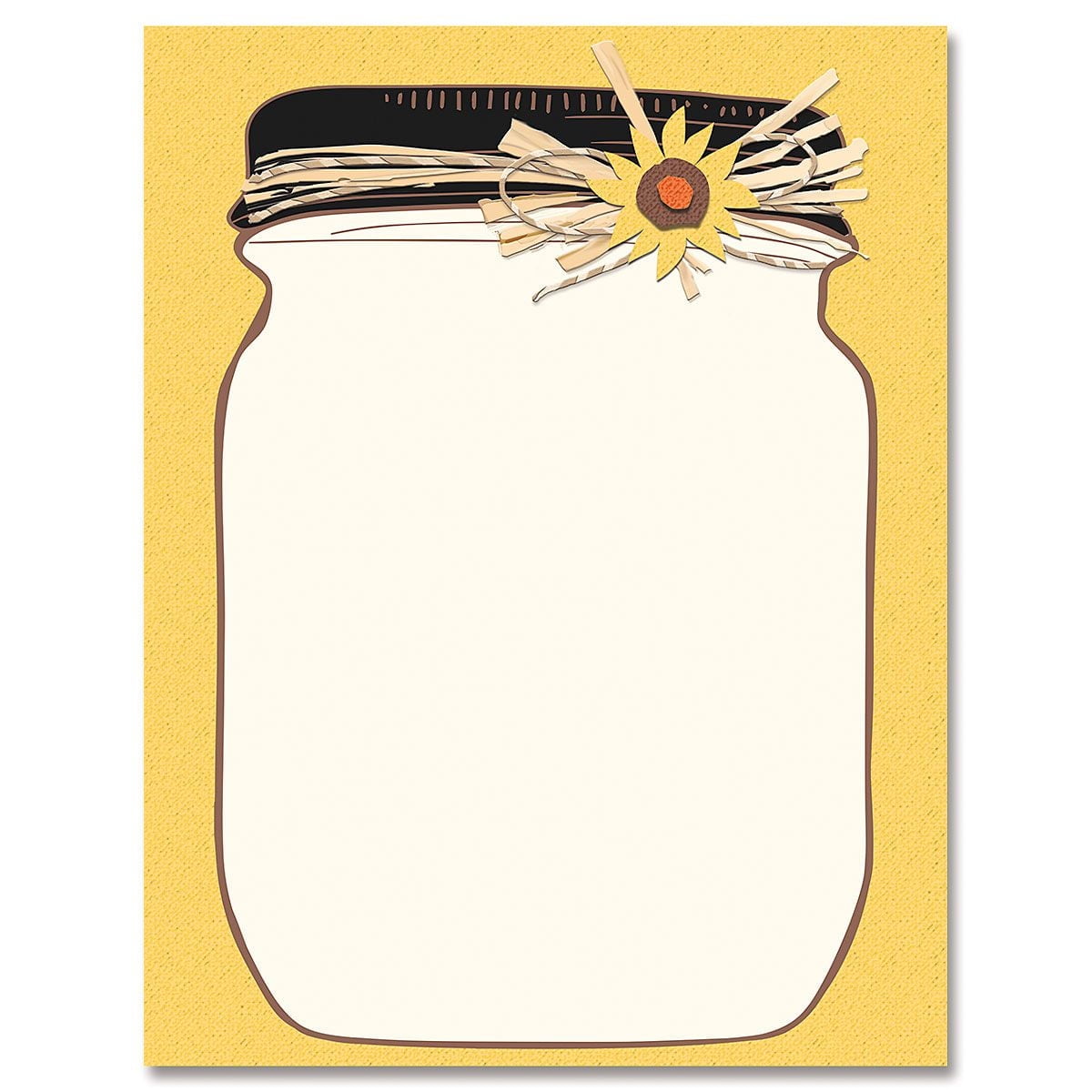 Mason Jar Fall & Thanksgiving Letter Papers- 25 Sheets of of Holiday ...