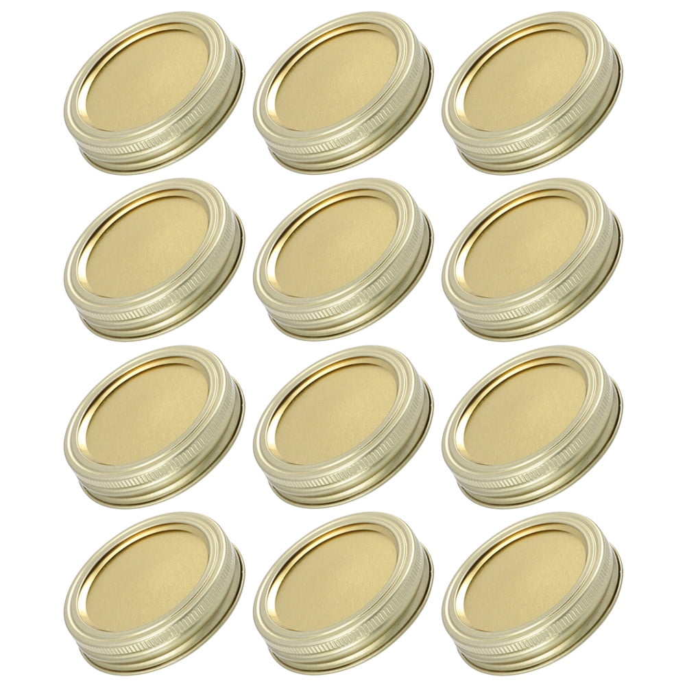 1 Set Regular Mouth Mason Jar Lids Metal Canning Jar Caps with Rings ...