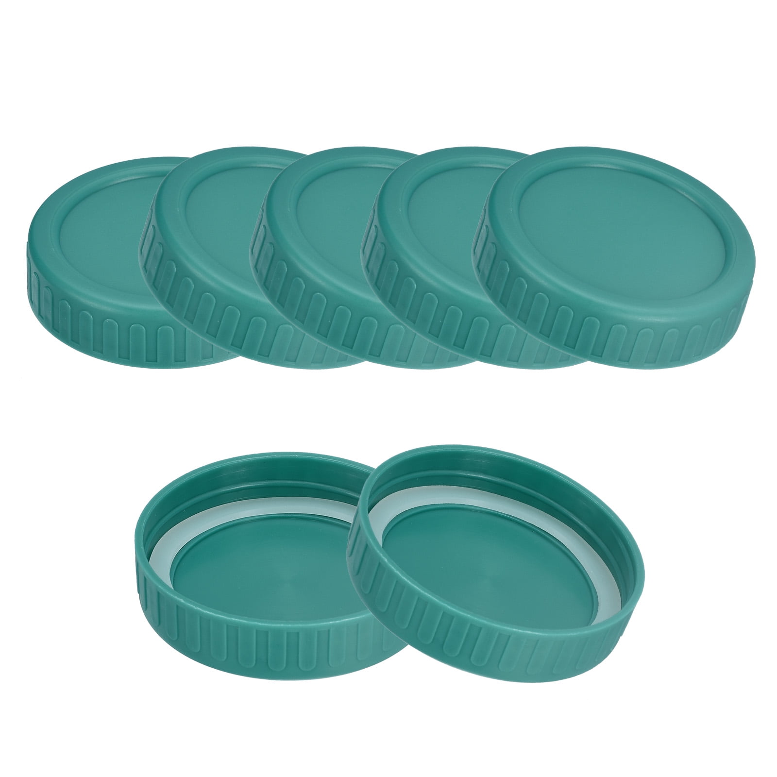 Mason Jar Lids, 10 pack Plastic Storage Lids with 10pcs Silicone Ring ...