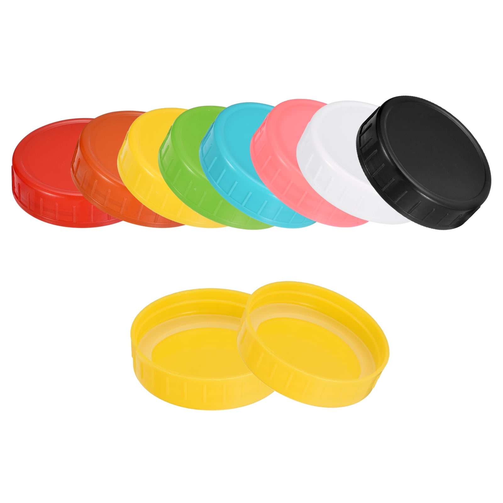 Mason Jar Lids, 24 pack Plastic Colored Storage Lids with Seals ...