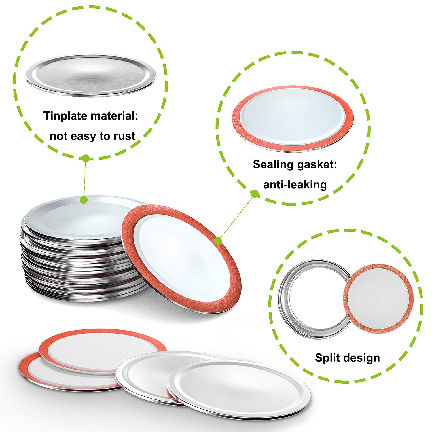 Mason Jar Lids Regular Mouth Canning Lids for Ball, Kerr Jars - 24 ...