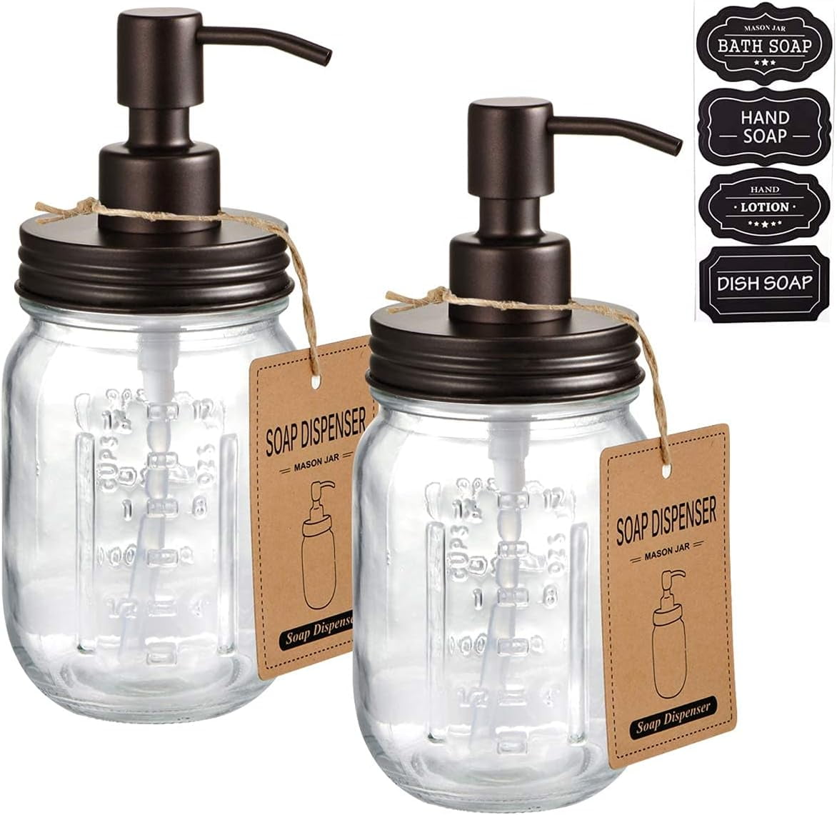 Mason Jar Liquid Soap Dispensers, Rustproof Stainless Steel Mason Jar ...