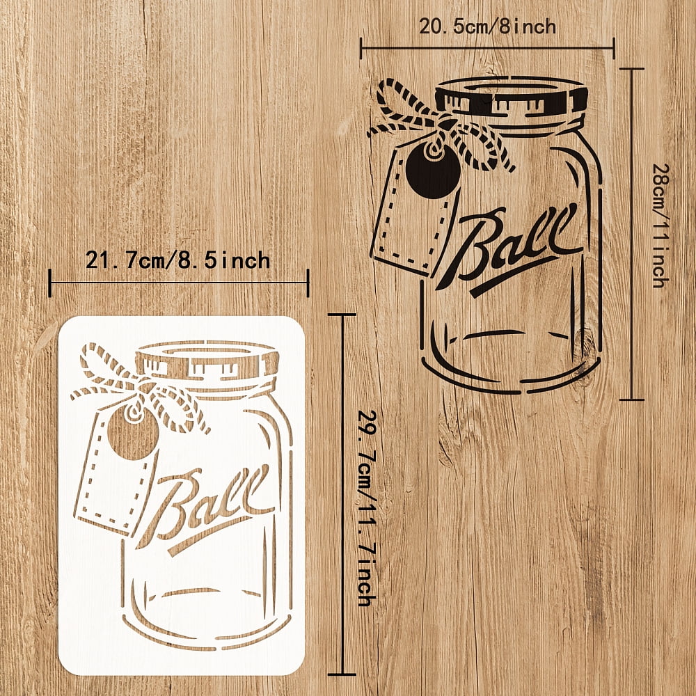 Mason Jar Painting Stencil 29.7x21cm Hollow Out Drift Bottle Craft ...