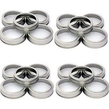 TSV 24pcs Mason Jar Metal Rings, 70mm Regular Mouth, Rustproof Tinplate ...